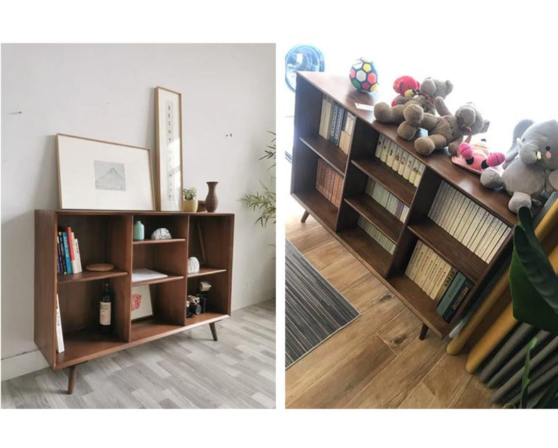 LUCAS Storage Solid Wood Bookcase Display – Teak Furniture Singapore ...
