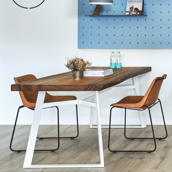 LILA Radisson Dining Table Conference Nordic Style Solid Wood Slab Liv ...